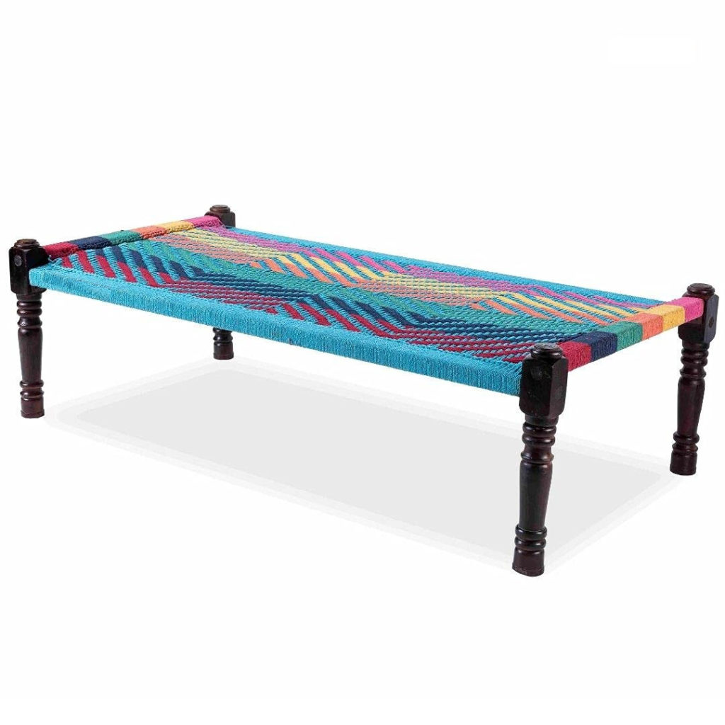 Multicolor Charpai Bed Made with Sheesham Wood