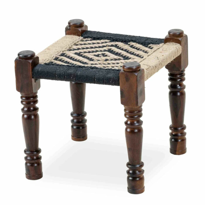 Black and Jute handwoven Pidha Set of Two